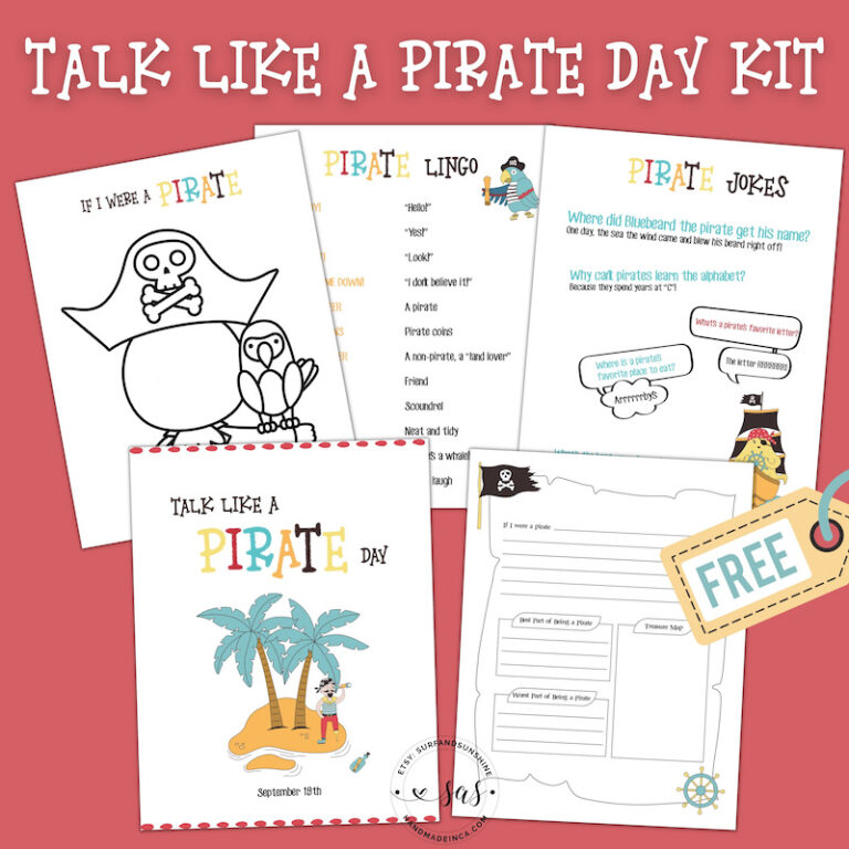 Talk Like A Pirate Day – FREE Printable Kit » Crafts And Printables Shop