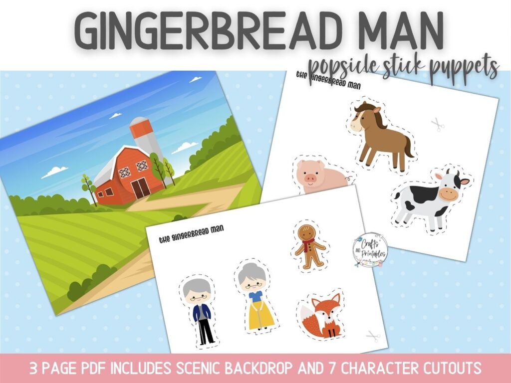 Gingerbread Man Popsicle Stick Puppets Printable » Crafts And ...