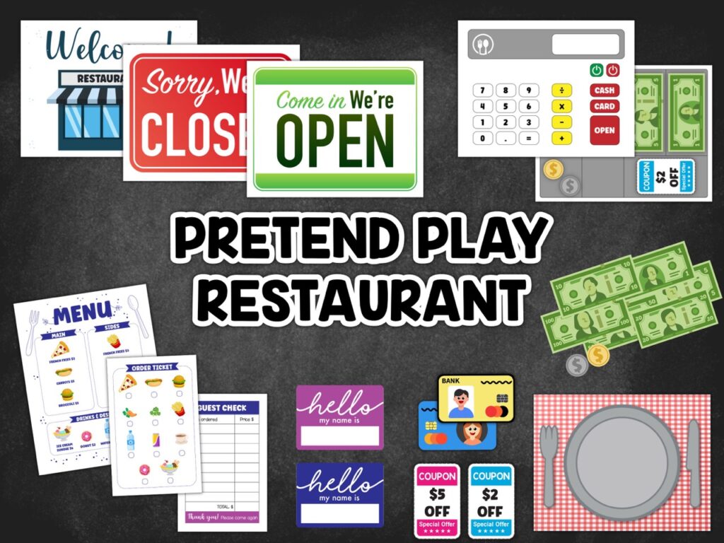 Pretend Play Restaurant Printable Activity » Crafts And Printables Shop